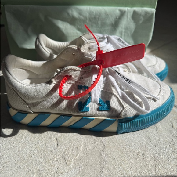 Off-White | Shoes | Offwhite White And Blue Designer Sneakers Womens ...